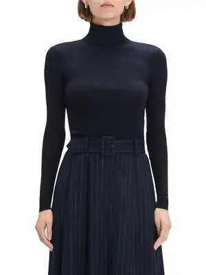 FAVORITE DAUGHTER Favorite Daughter Amelia Rib Merino Wool Turtleneck Top