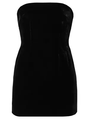 Wardrobe.NYC Strapless Velvet Mini Dress - Black