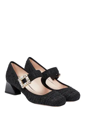 ROGER VIVIER Très Vivier Embellished Mary Jane Pumps - Black