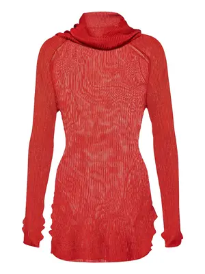Victoria Beckham Ribbed-knit Turtleneck Top - Red