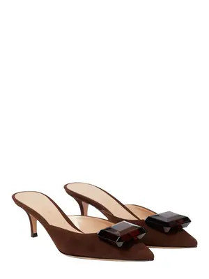GIANVITO ROSSI Jaipur Suede Mules - Brown