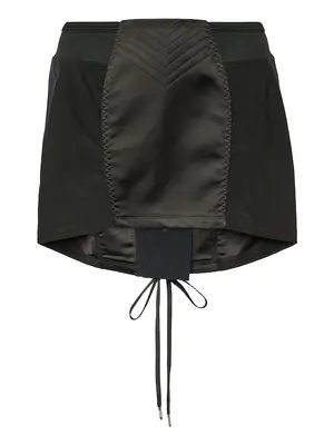 JEAN PAUL GAULTIER Tattoo Satin-trimmed Miniskirt - Black