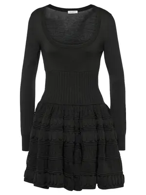 Alaïa Crinoline Wool-blend Minidress - Black