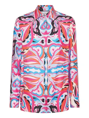 Philipp Plein Graphic-print Silk Shirt - Pink