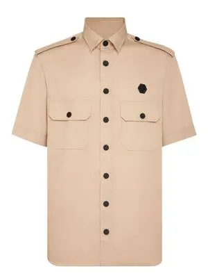Philipp Plein Plein Gothic Cotton Military Shirt - Neutrals