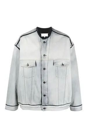 MAISON MARGIELA Four-stitch Frayed Denim Jacket - Blue
