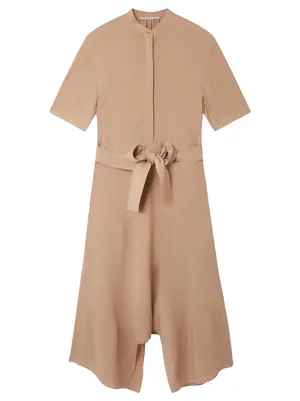 Stella McCartney Silk Shirt Midi Dress - Beige