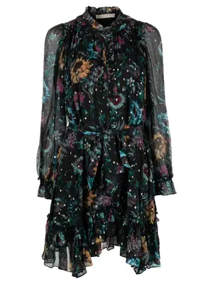 Ulla Johnson Anais Floral-print Dress - Black