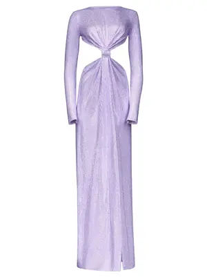AREA Crystal-embellished Knot Gown - Purple
