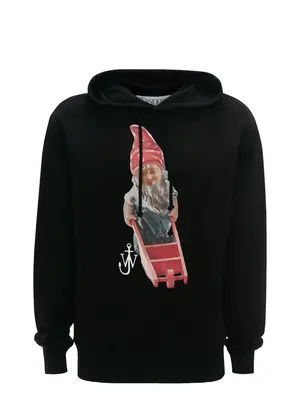 JW Anderson Gnome Cotton Hoodie - Black