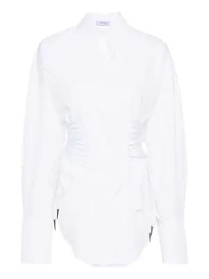 MUGLER Lace-Detailed Cotton Shirt