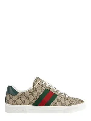 Gucci Gucci Ace Low-Top Sneakers With Web Beige-18