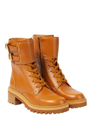 See By Chloé Mallory Leather Lace-up Boots - Brown