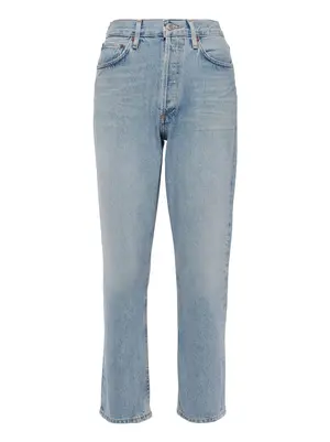 AGOLDE Riley High-rise Cropped Straight Jeans - Blue