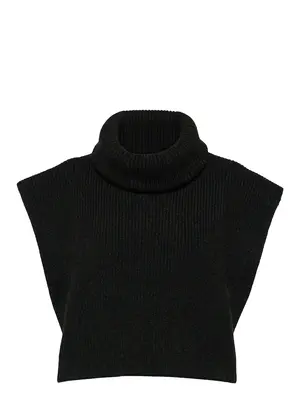 THE ROW Emmit Ribbed-knit Cashmere Collar - Black