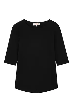 You Must Create Charlotte Slubbed Cotton Top - Black