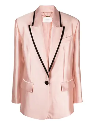 Zimmermann Contrasting-trim Single-breasted Blazer - Pink