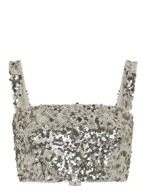 Dolce & Gabbana Sequin-embellished Cropped Top - Gold