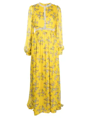 MACGRAW Baroque Floral-print Gown - Gold