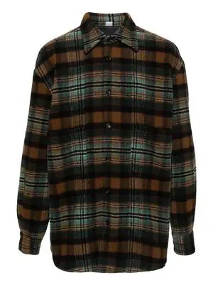 WINNIE N.Y.C Plaid-check Felted Shirt - Blue