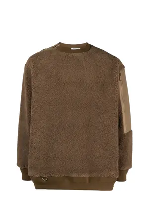 UNDERCOVERISM Sherpa-fleece Panelled Jumper - Brown