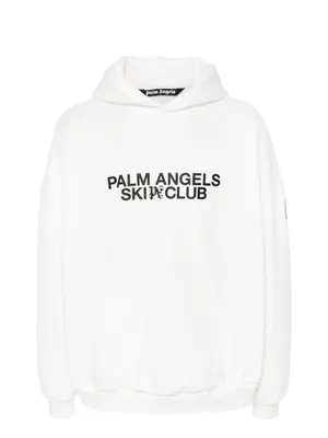 Palm Angels Ski Club Cotton Hoodie - White