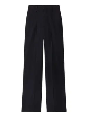 Off-White Wool Straight-leg Trousers - Black
