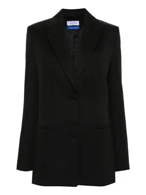 Off-White Single-breasted Virgin Wool Blazer - Black