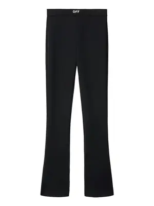 Off-White Split-hem Flared Leggings - Black
