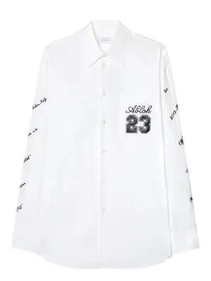 Off-White Logo-embroidered Cotton Shirt - White