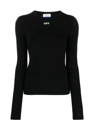 Off-White Off-stamp Stretch-jersey Top - Black