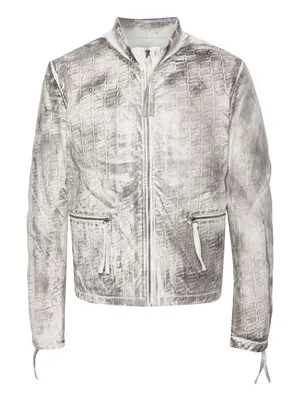 KANGHYUK KANGHYUK Abstract-Print Biker Jacket
