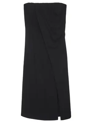 ANINE BING Halle Draped Midi Dress - Black