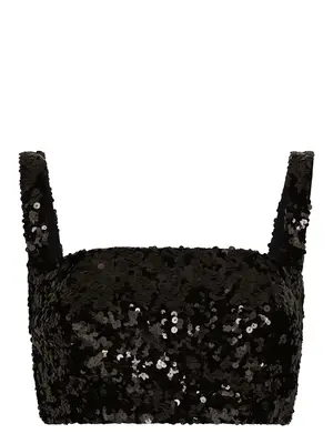 DOLCE & GABBANA Dolce & Gabbana Sequin-Embellished Cropped Top