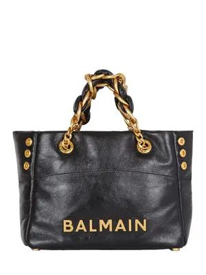 Balmain Small 1945 Soft Leather Tote Bag - Black
