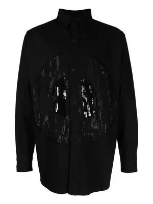 EDWARD CUMING Sequinned Spread-collar Shirt