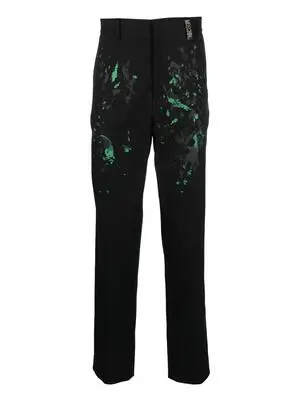 Moschino Paint Splatter Twill Trousers - Black