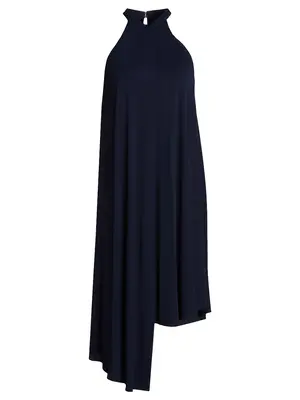 Halston Marie Draped Jersey Dress - Navy