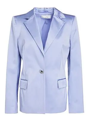 Oscar De La Renta Satintwill Blazer - Light Blue
