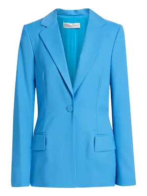 Oscar De La Renta Wool And Mohair-blend Blazer - Light Blue