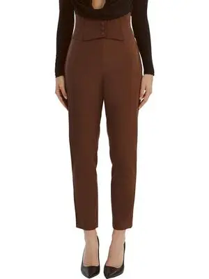 Bardot Corset High-waist Ankle Pants - Chocolate