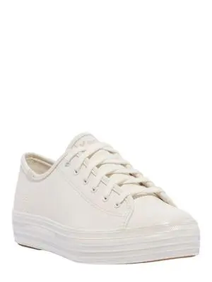KEDS® Triple Kick Platform Sneakers - Off White Leather