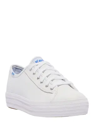 KEDS® Triple Kick Platform Sneakers - White Leather