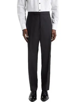 Zegna Wool & Mohair Tuxedo Trousers - Black
