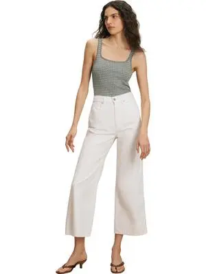 VERONICA BEARD Veronica Beard Taylor Cropped Wide-Leg Jeans