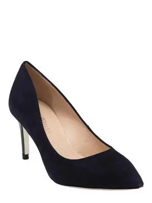 Ron White Pointed-toe Pump - French Navy Suede