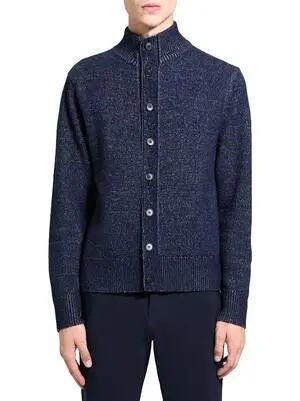 Theory Wilfred Wool & Cashmere Cardigan - Baltic/ Pebble Heather