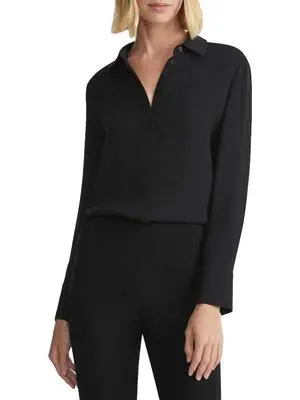 Lafayette 148 New York Scottie Silk Button-up Blouse - Black