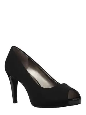 Bandolino Rainaa Peep Toe Pumps - Black Lycra