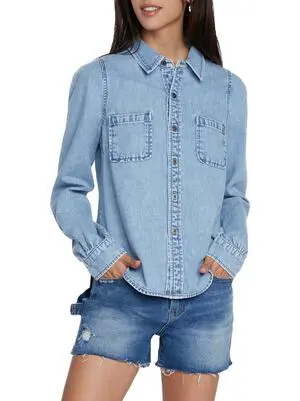 WASH LAB DENIM Marla Denim Shirt - Sky Blue